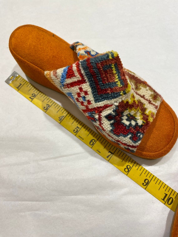 1960's Shoes Tapestry fabric wedge slides by Oomphies… - Gem