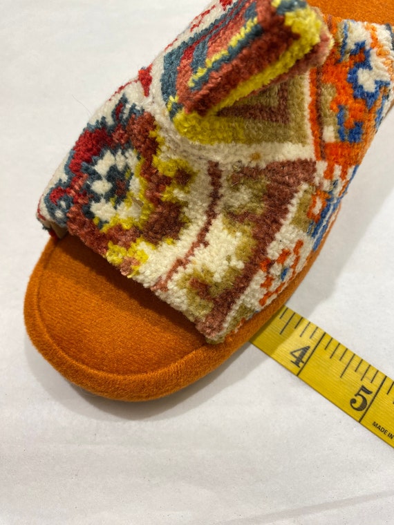 1960's Shoes Tapestry fabric wedge slides by Oomphies… - Gem