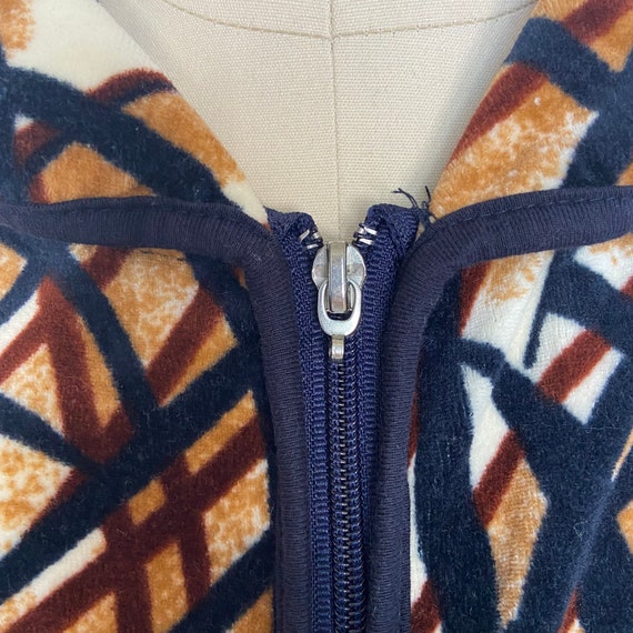 1970's MOD House dress Kaftan Robe in Abstract velour… - Gem