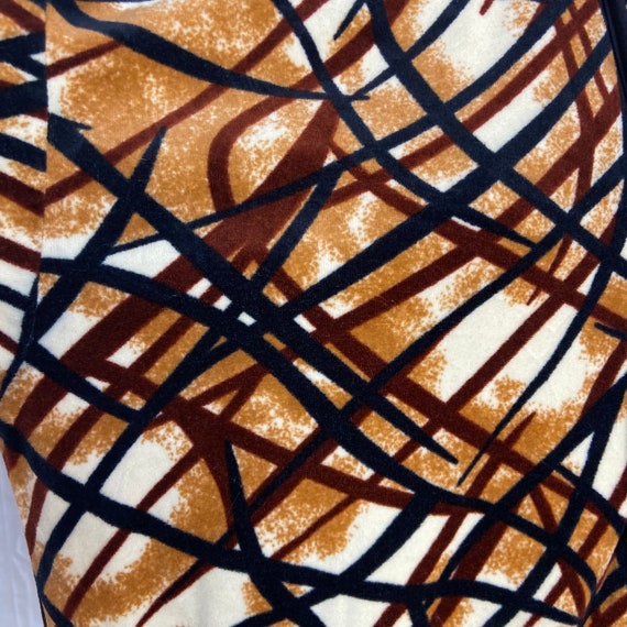 1970's MOD House dress Kaftan Robe in Abstract velour… - Gem