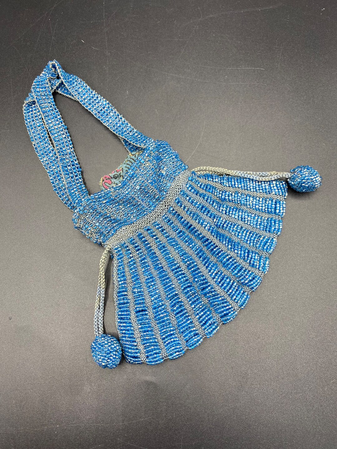 1920's French Blue Glass Beaded Evening Bag Perfect for a Wedding ...