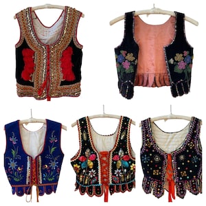 Vintage Polish Dance Costume Corset Vest Sequined and Ribboned Blue ...