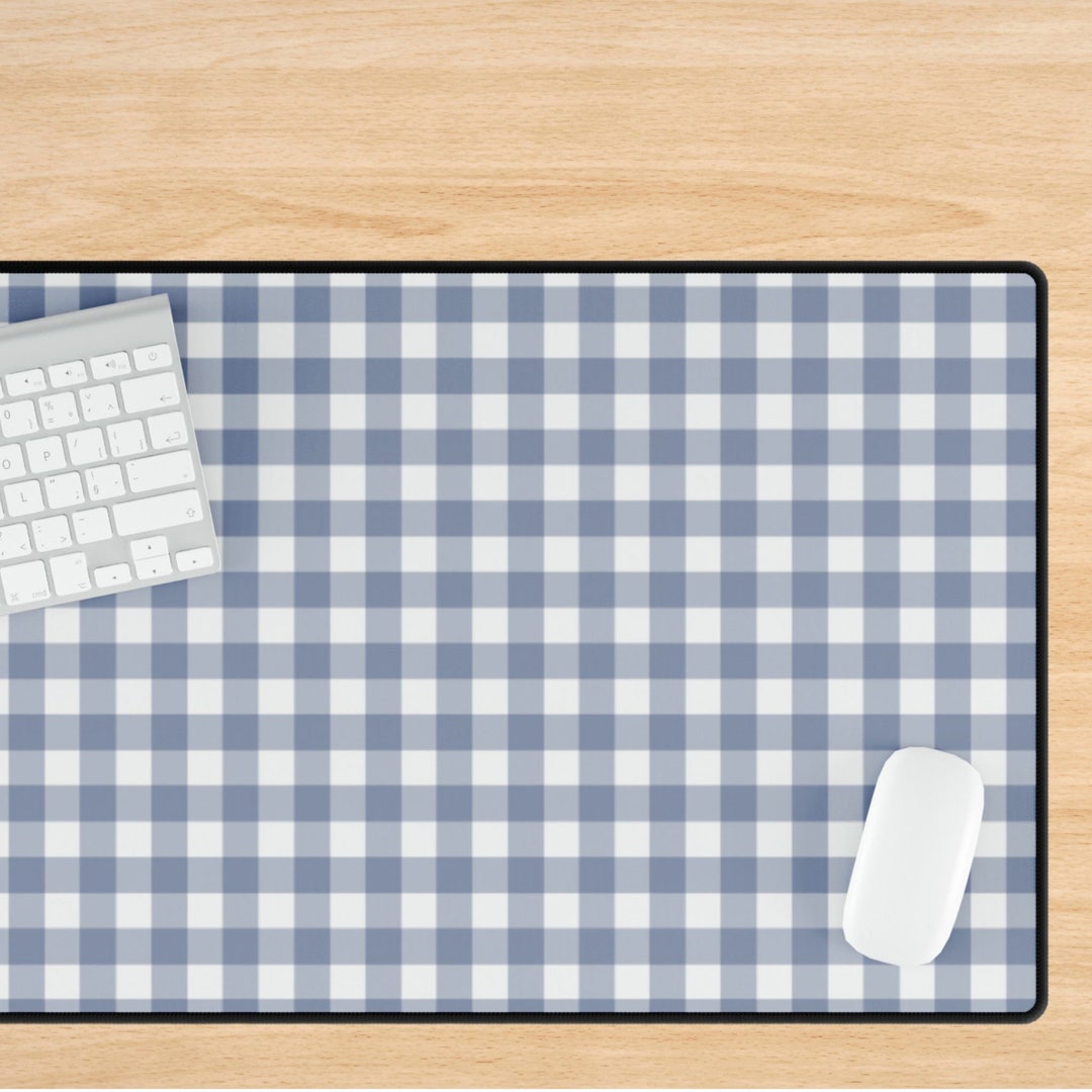 Gingham Cobalt Blue White Desk Mat - Etsy