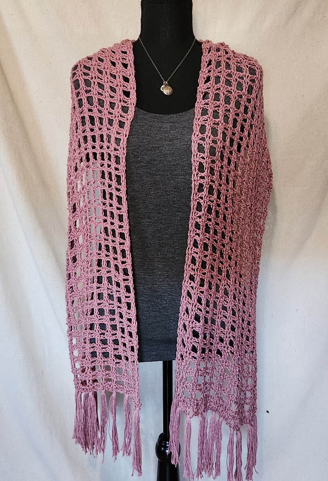 Artisanal Crochet Fringe Wrap & Scarf|cotton-bamboo Blend - Etsy