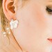 FILIA // White Flower Wedding Earrings, Floral Bride Earrings, Bridal ...