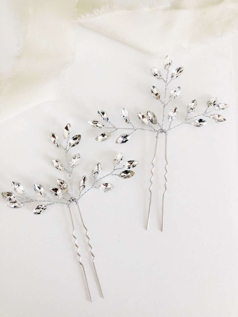 Silver Rhinestone Hair Pin Bride Hair Accessory Bride Comb Etsy