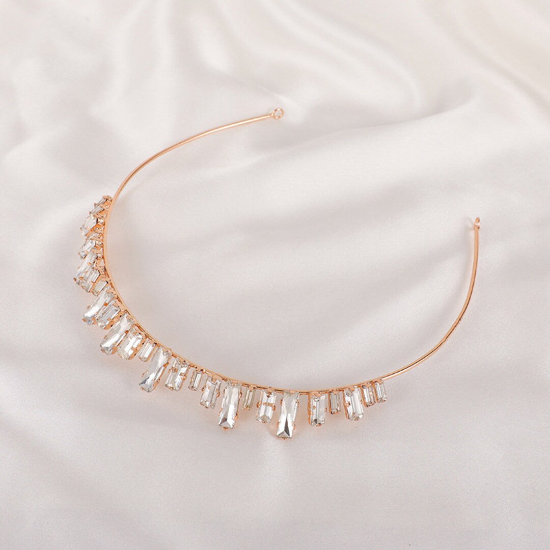 REMILLA| Simple Diamond Tiara Bridal Headband, Rhinestone Bride Hair ...