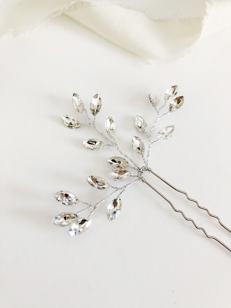 Silver Rhinestone Hair Pin Bride Hair Accessory Bride Comb Etsy