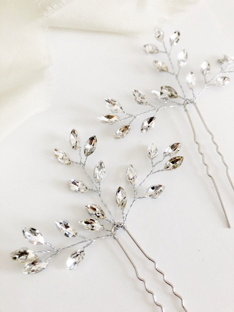 Silver Rhinestone Hair Pin Bride Hair Accessory Bride Comb Etsy
