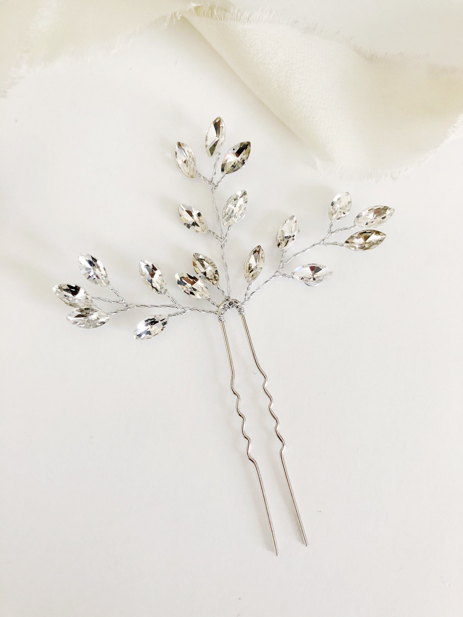 Silver Rhinestone Hair Pin Bride Hair Accessory Bride Comb Etsy