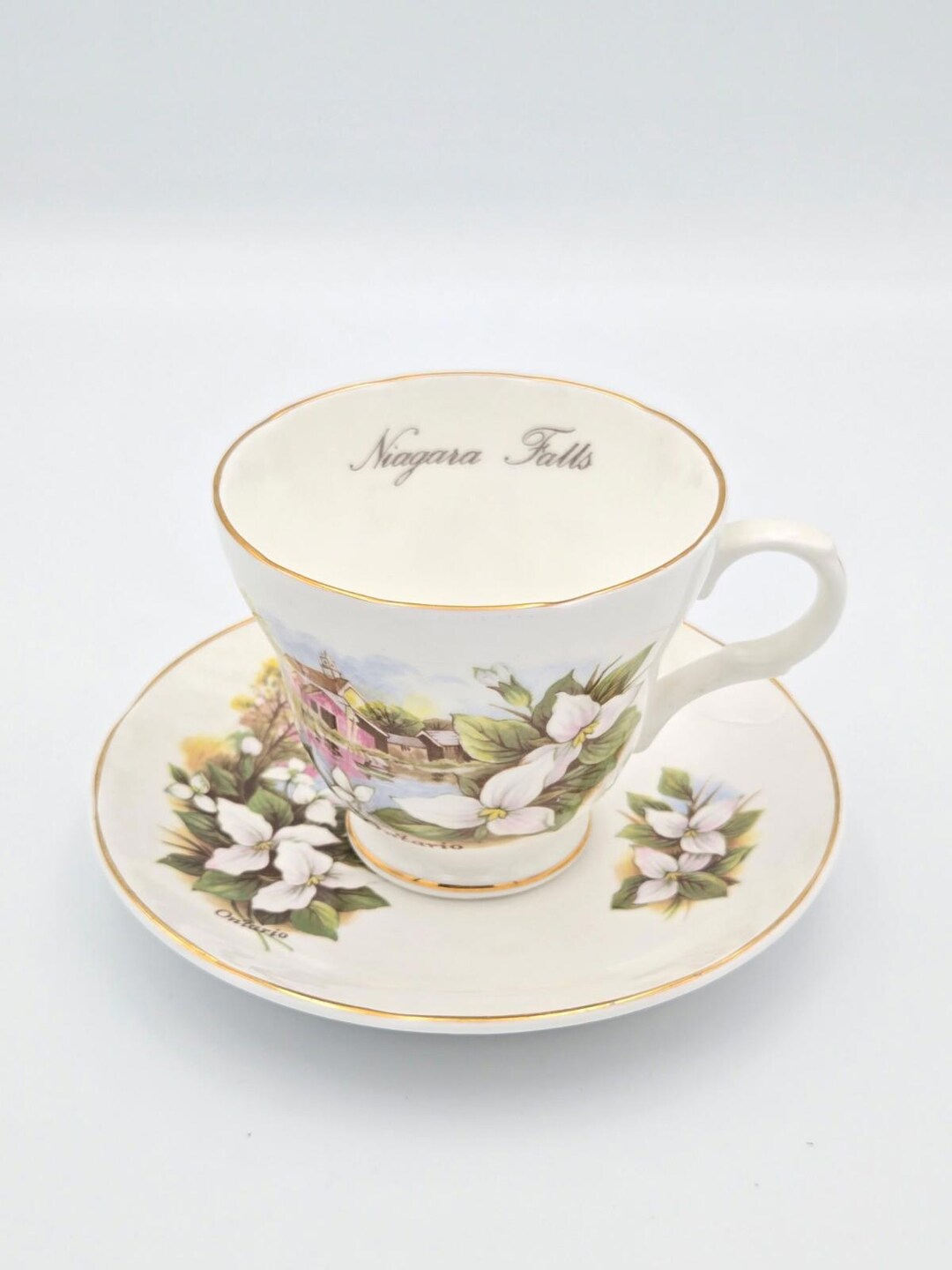 Vintage Souvenir Teacup and Saucer Set Niagara Falls Ontario - Etsy