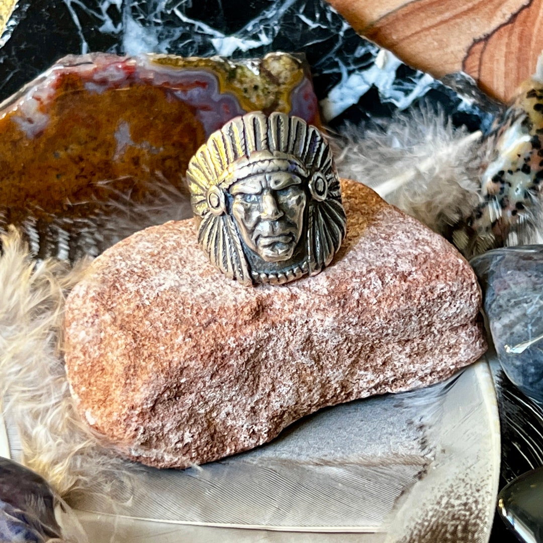 Indian Headdress Ring, Indian Chief Ring, Mens Rings, Men's Gifts ...