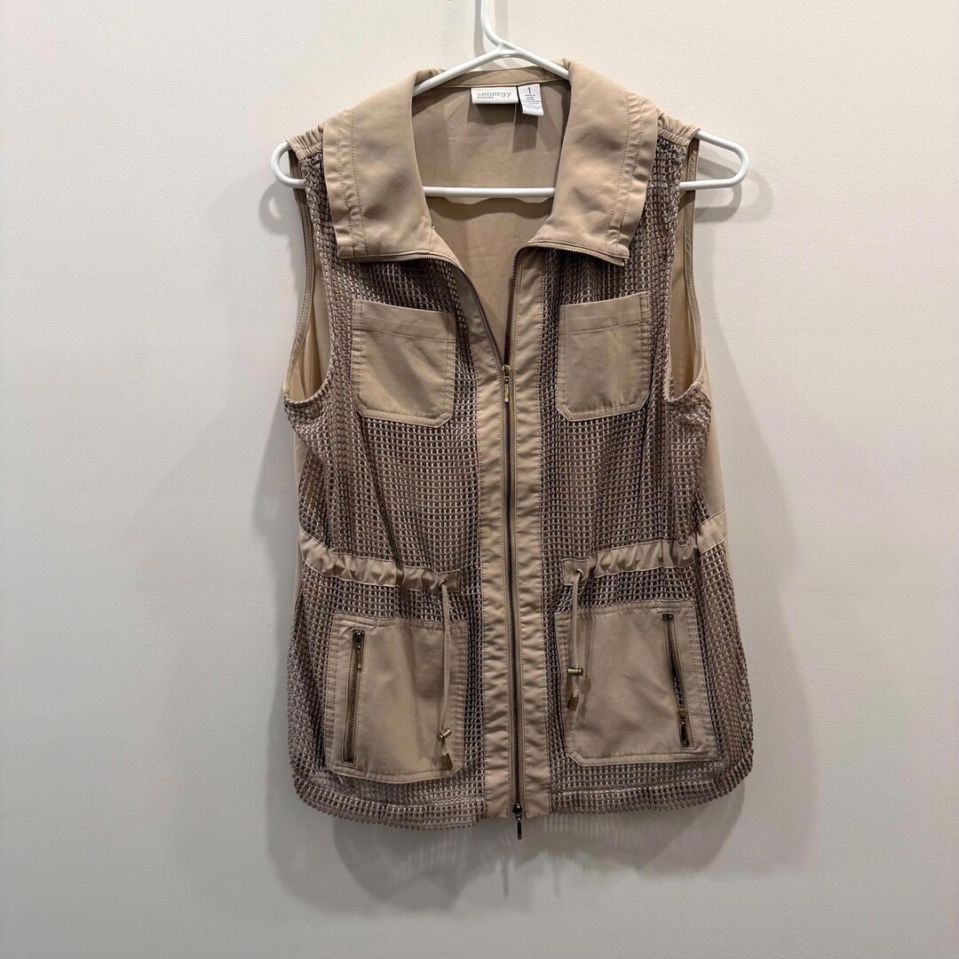 Zenergy by Chico's Water Resistant Cargo Vest Size 1 - Etsy