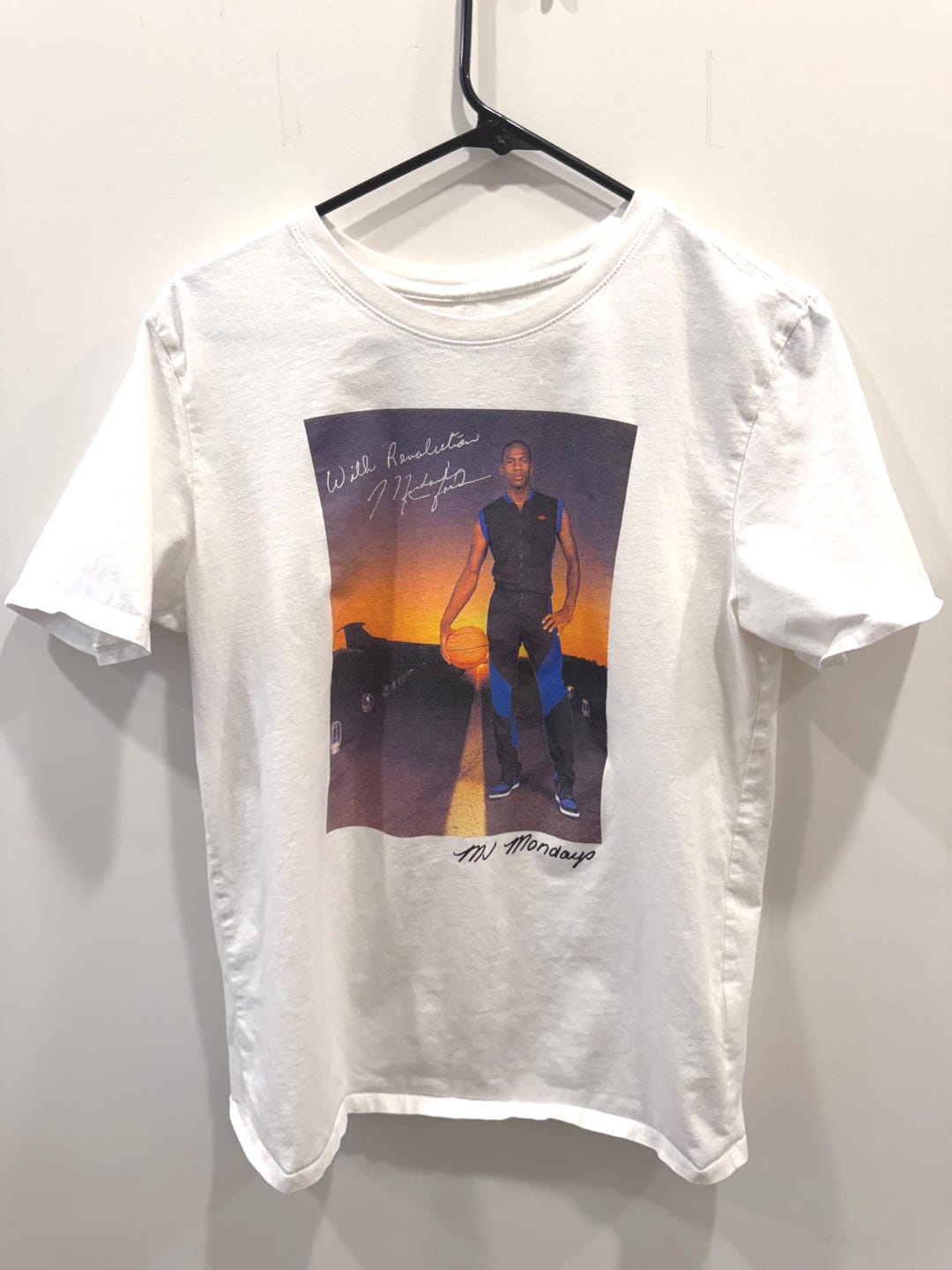 Vintage Nike Air Jordan Retro 1 OG MJ Mondays White T-shirt Size Medium ...