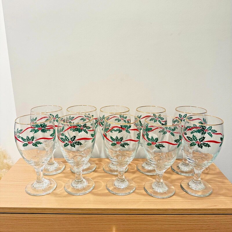 Libbey Christmas Goblets - Etsy