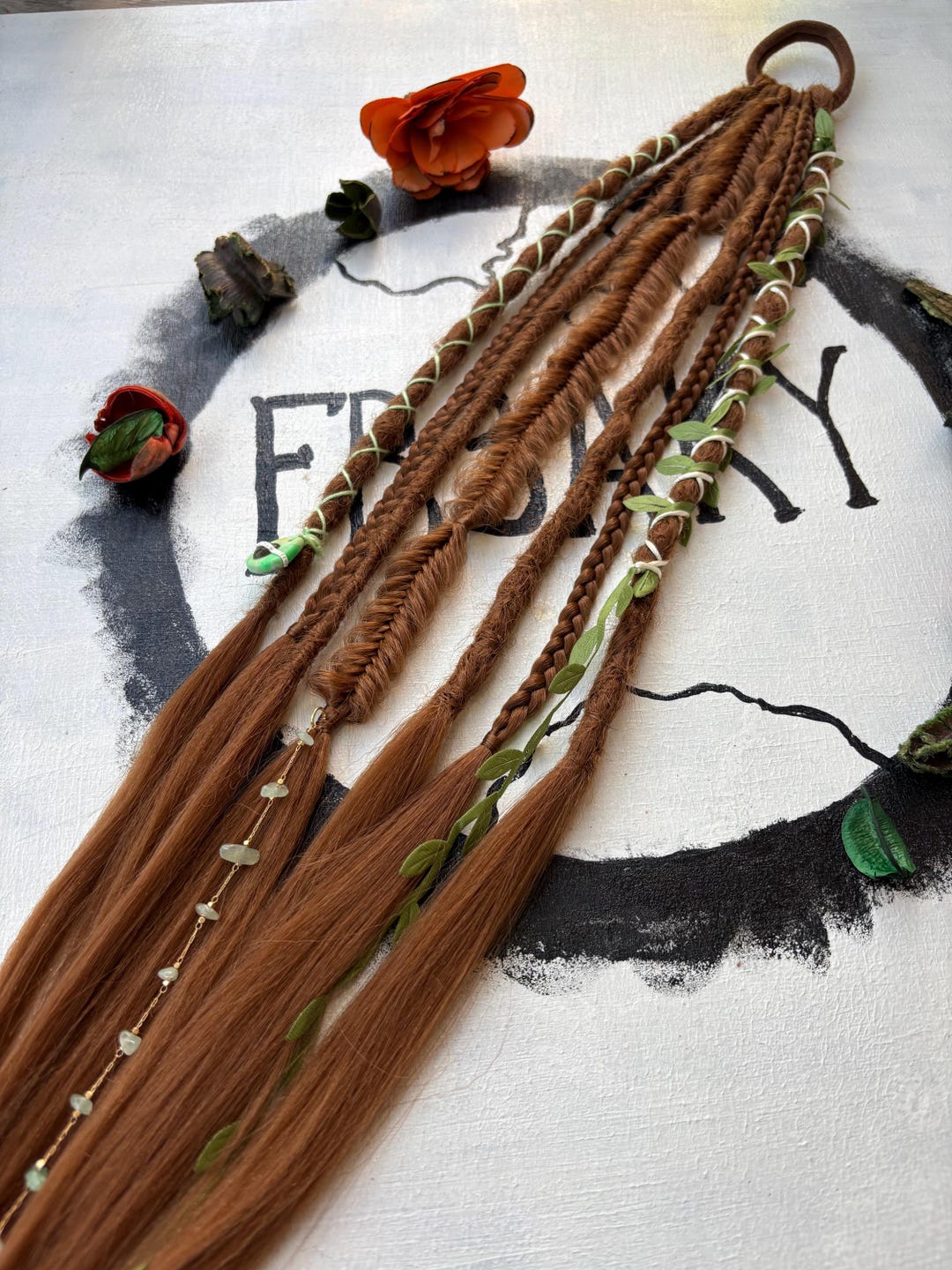 Ginger Brown Dreadlock Set: Elf Style Hair Braid on Elastic Band - Etsy