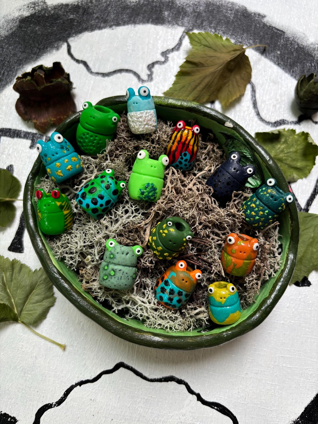 Frog & Toad Bead Collection – Handmade Dreadlock Charms | Amphibian ...