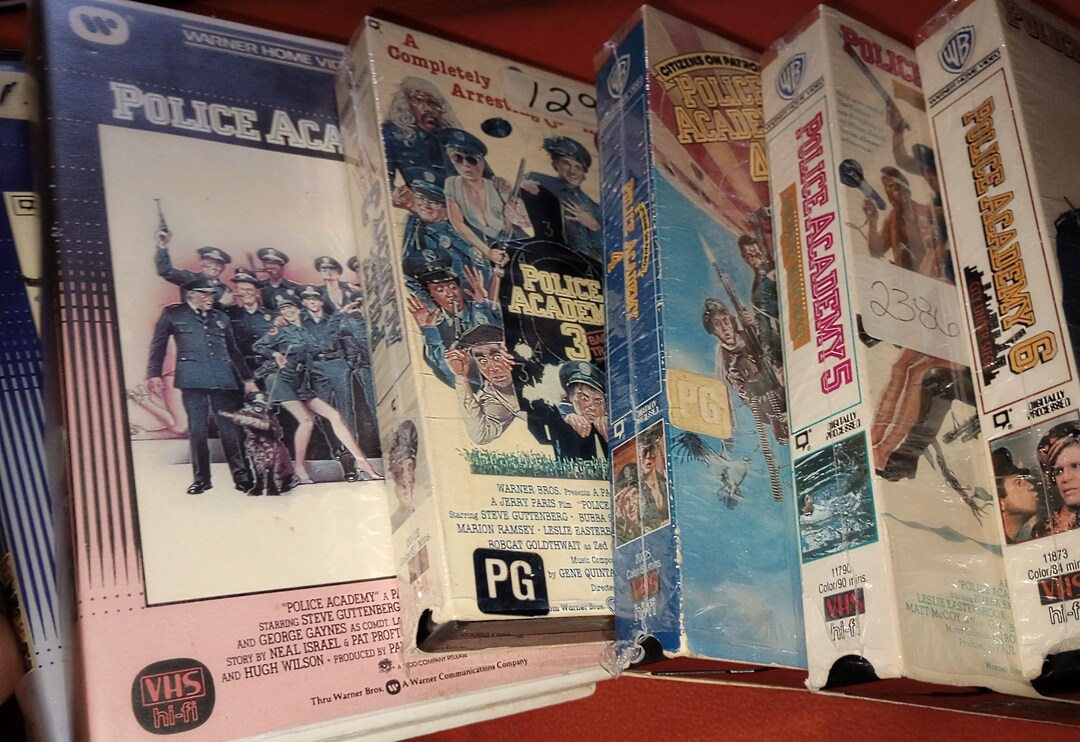 POLICE ACADEMY VHS Lot Parts 1-6 1980's Comedy Classics Very Nice Shape ...