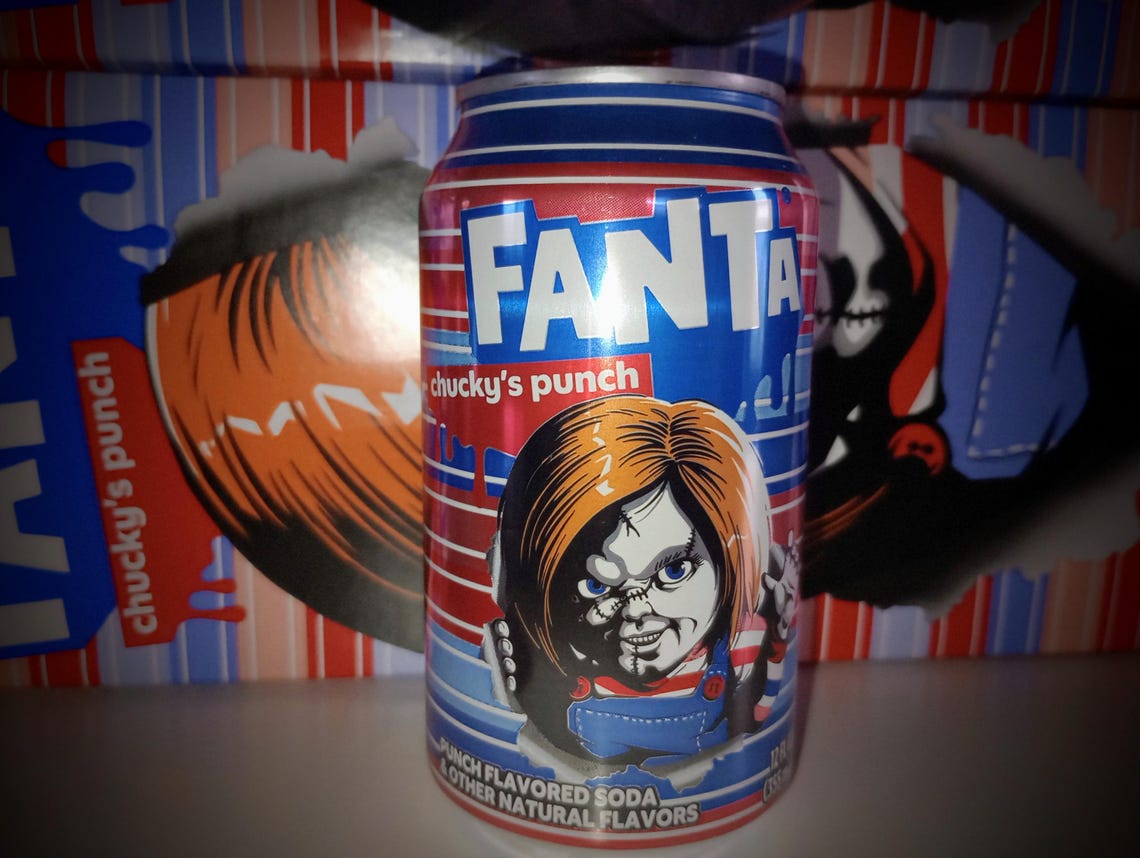 Limited Edition FANTA Horror Halloween Cans Michael Myers CHUCKY Brand ...