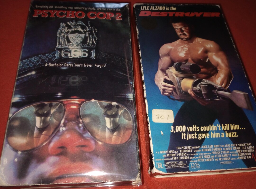 Psycho Cop 2 VHS Horror Lot 1980's the Destroyer Vintage Movies - Etsy