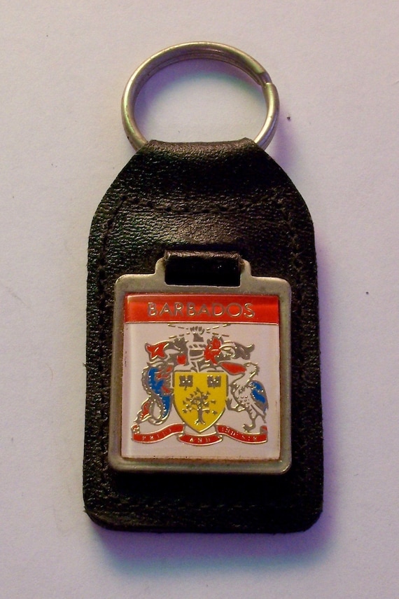 Key Ring Fob National Flag Emblem Barbados | Etsy