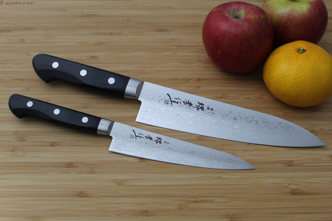 Japanese Knife Set Mirror Damascus 45 Layer Petty Knife 135mm (5.3 ...
