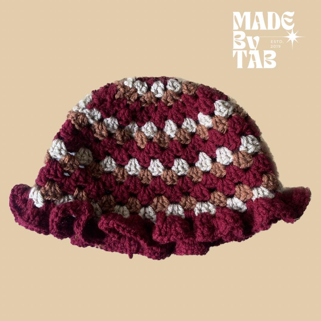 Crochet Ruffled Brim Granny Hat Miss Etta - Etsy