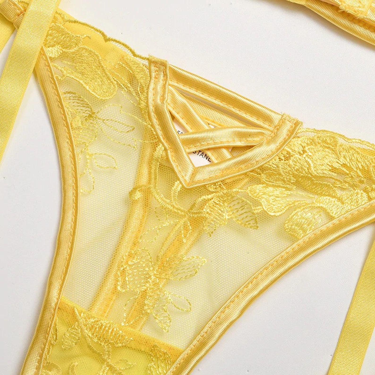Floral Lingerie Set Contrast Lace Sheer Mesh Underwire Lace Etsy