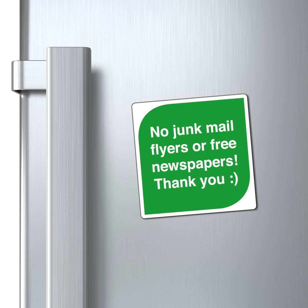 No Junk Mail - Magnetic Sign! - Etsy