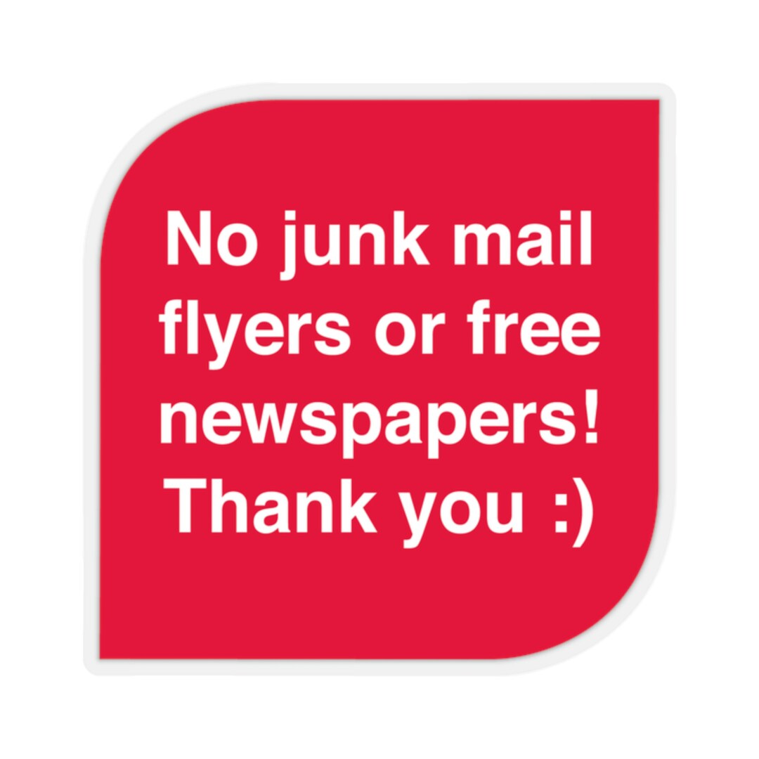 Red No Junk Mail Sticker Sign for Letterbox or Letter Slot! - Etsy