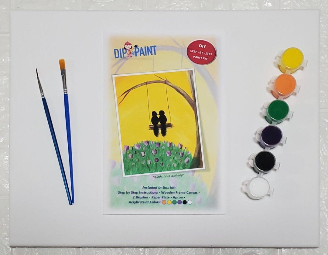 Birds on a Swing - Paint Kit/paint Party All Materials Included! DIY ...
