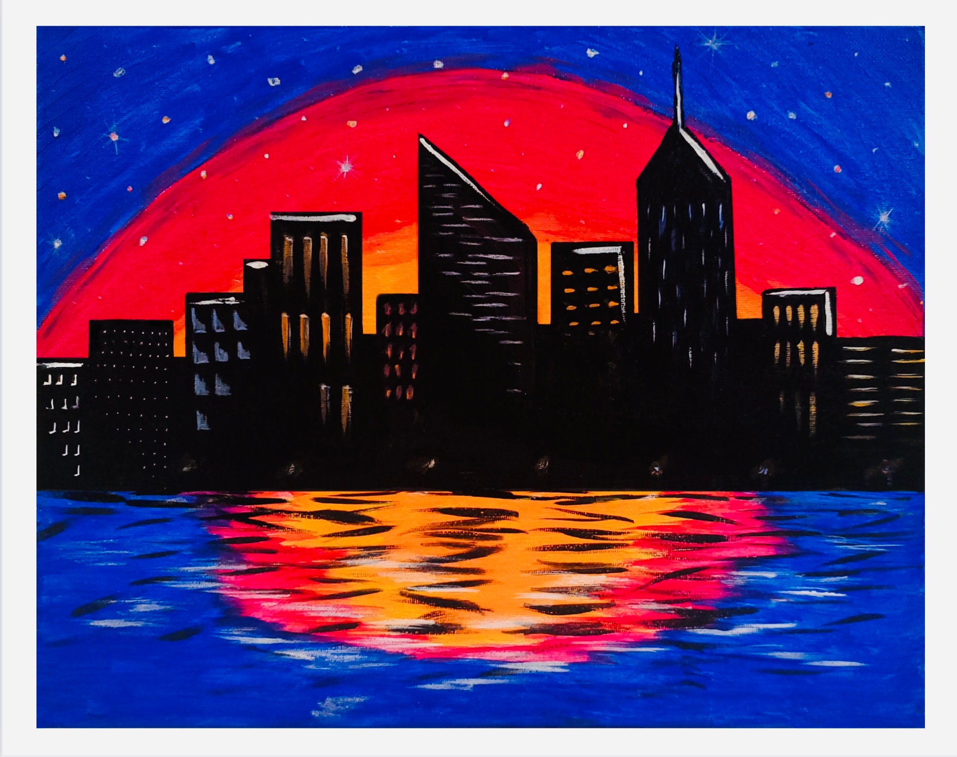 City Lights Paint Kit/Paint Party All Materials Included | Etsy