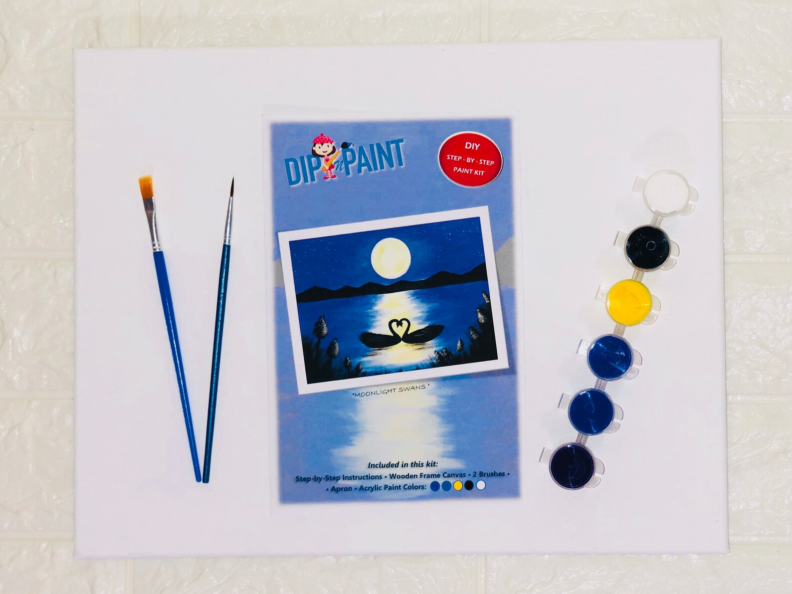 Swans at Moonlight - Paint Kit - All Materials Included! FREE SHIPPING ...