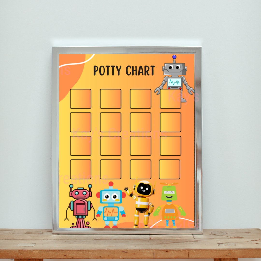 Robot Potty Chart for Toilet Training Toddlers - Etsy