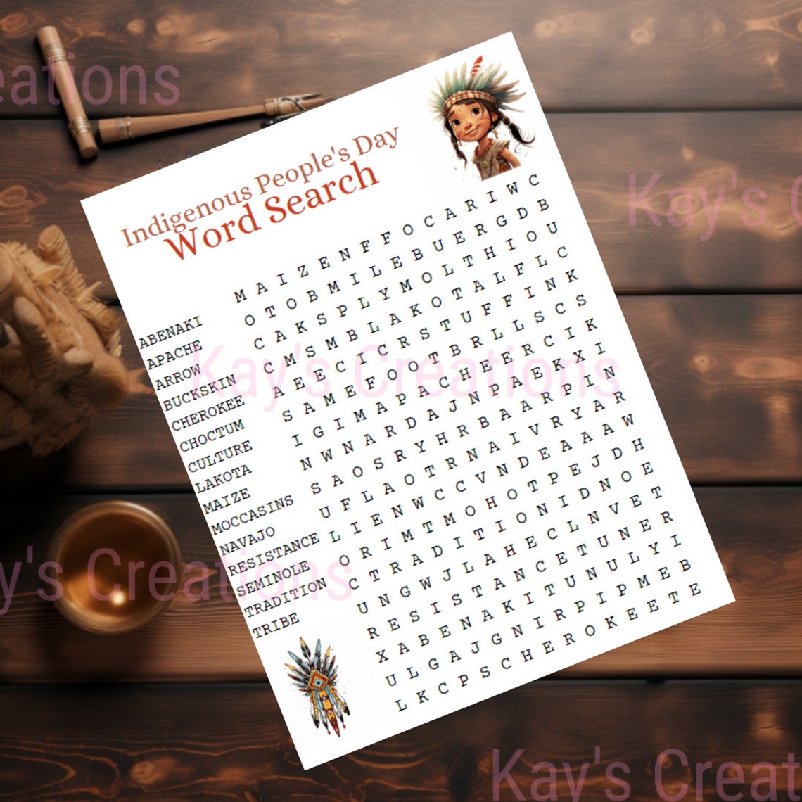 Indigenous People's Day Wordsearch Printable - Etsy