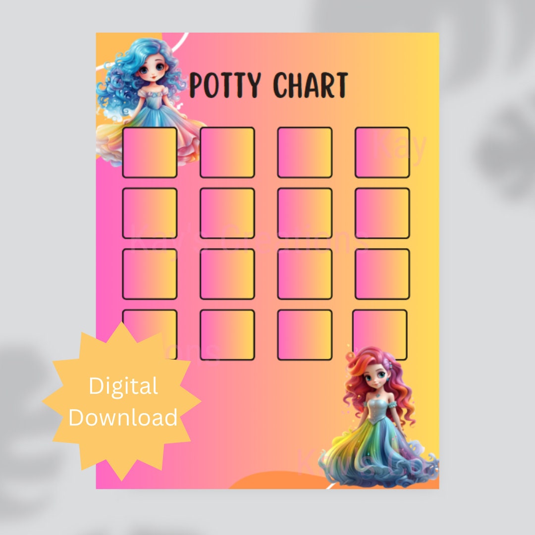 Princess Fairy Queen Potty Chart for Toilet Training Toddlers - Etsy