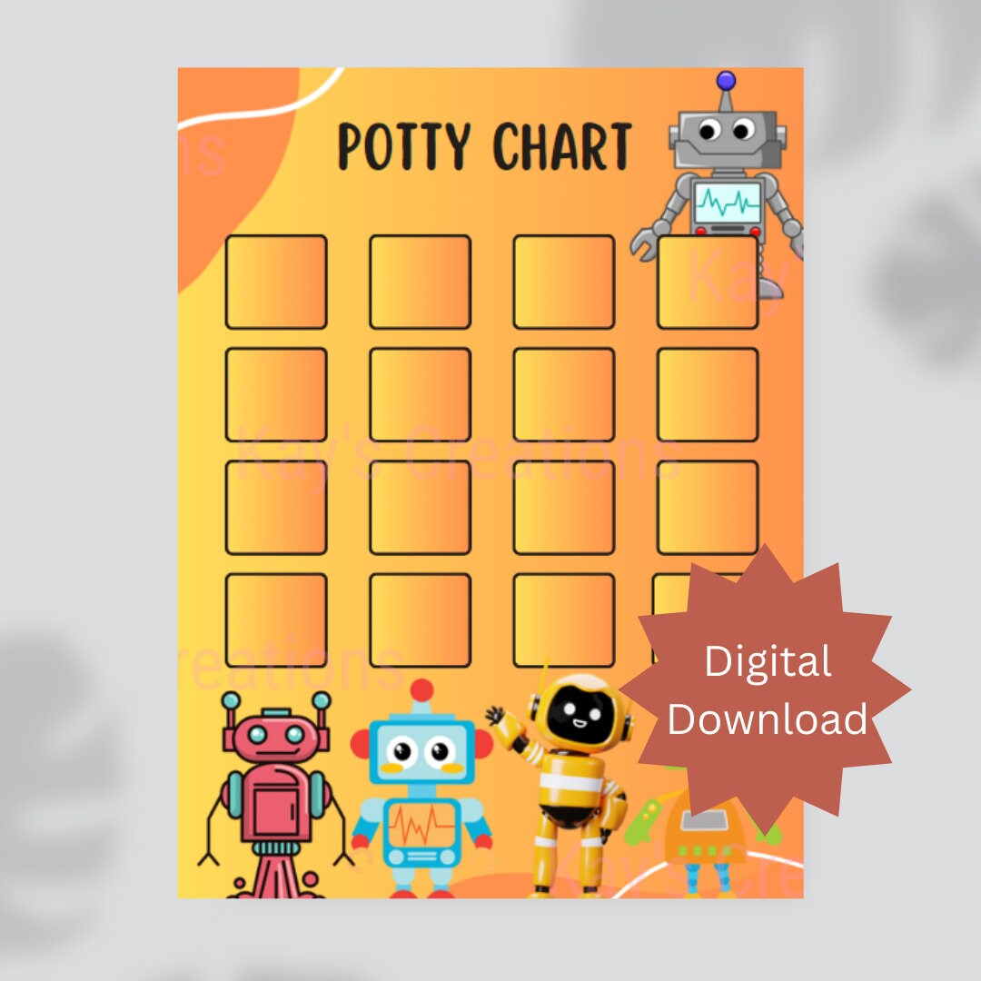Robot Potty Chart for Toilet Training Toddlers - Etsy