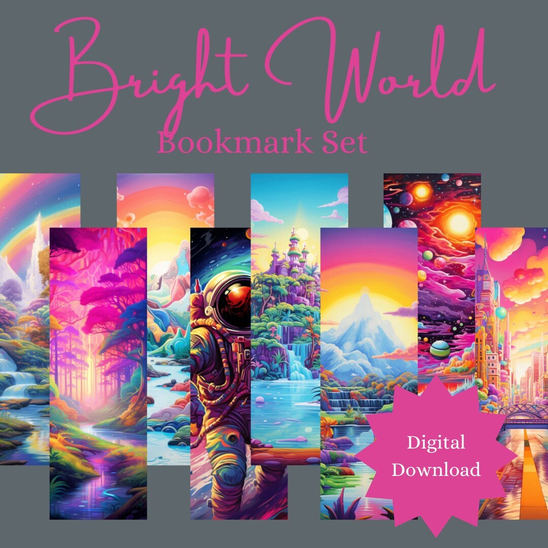 Bright World Bookmarks - Set of 8 - Etsy
