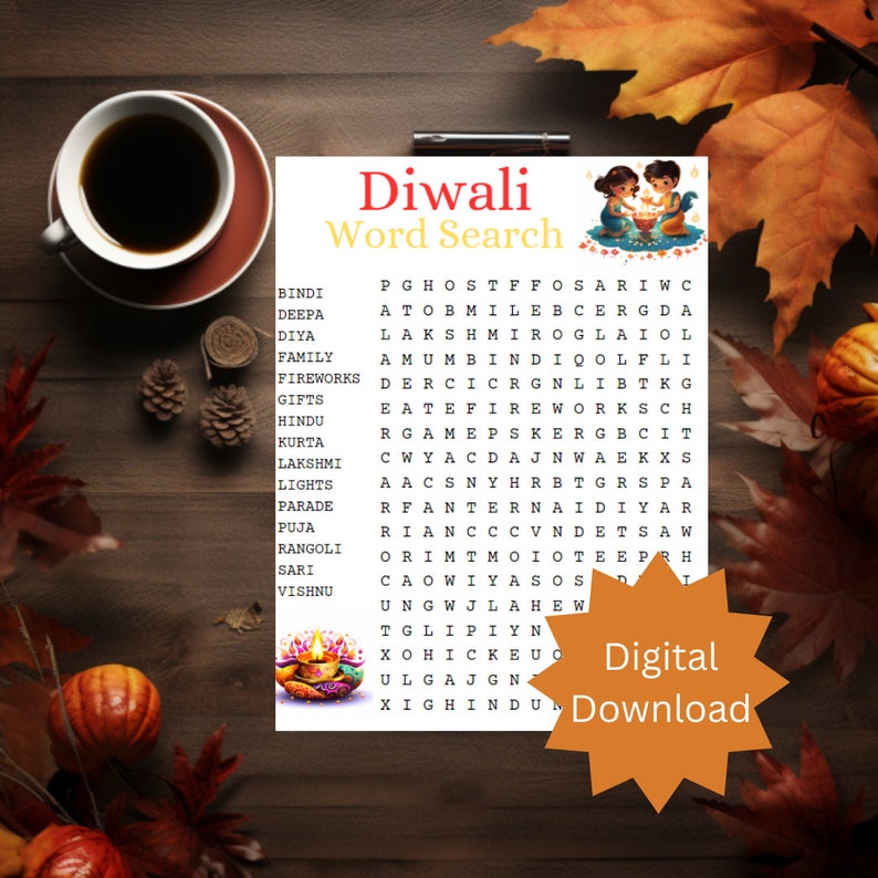 Diwali/hindu Festival of Lights Wordsearch Printable - Etsy