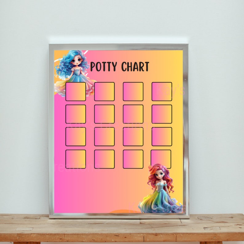 Princess Fairy Queen Potty Chart for Toilet Training Toddlers - Etsy
