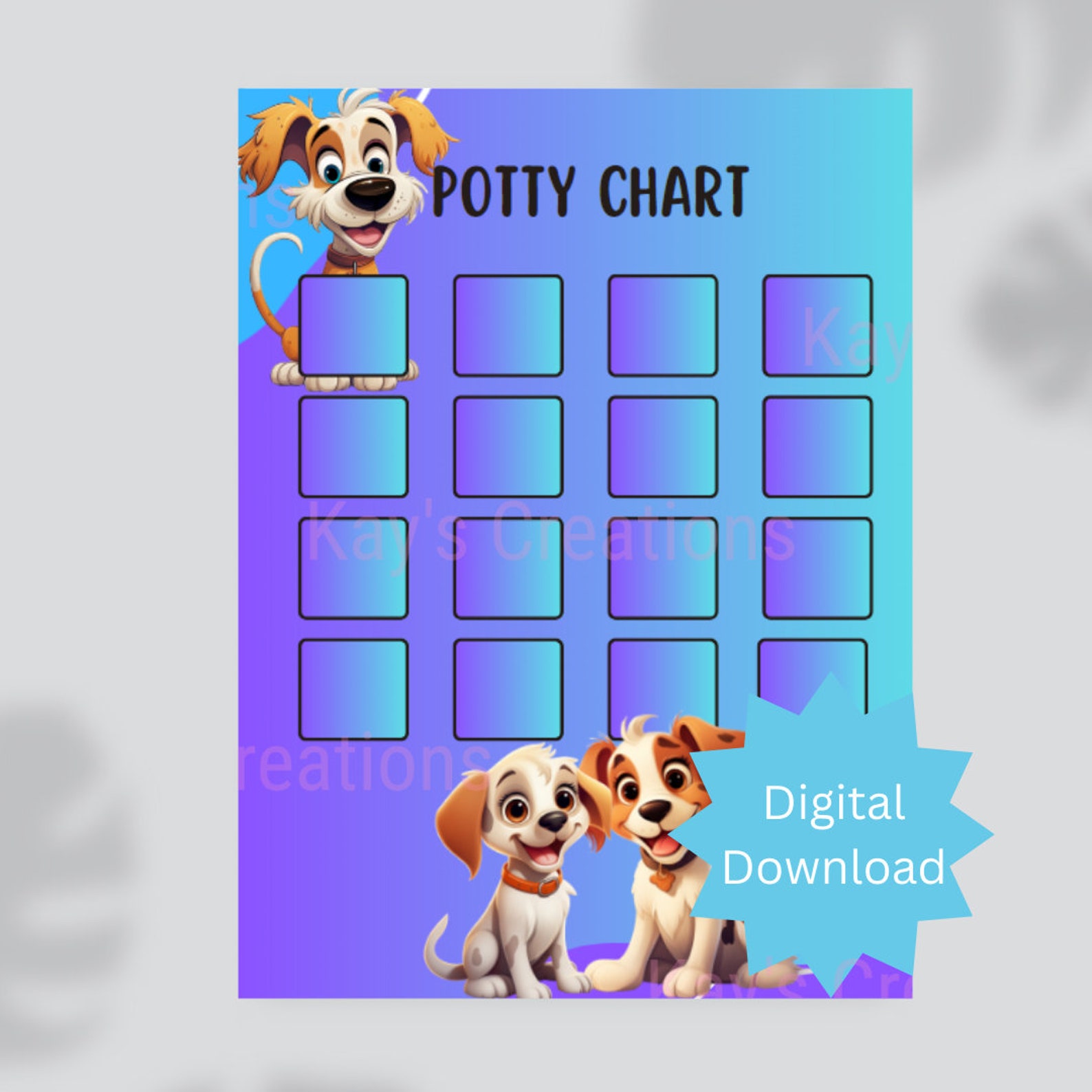 Dog Doggy Puppy Potty Chart for Toilet Training Toddlers - Etsy