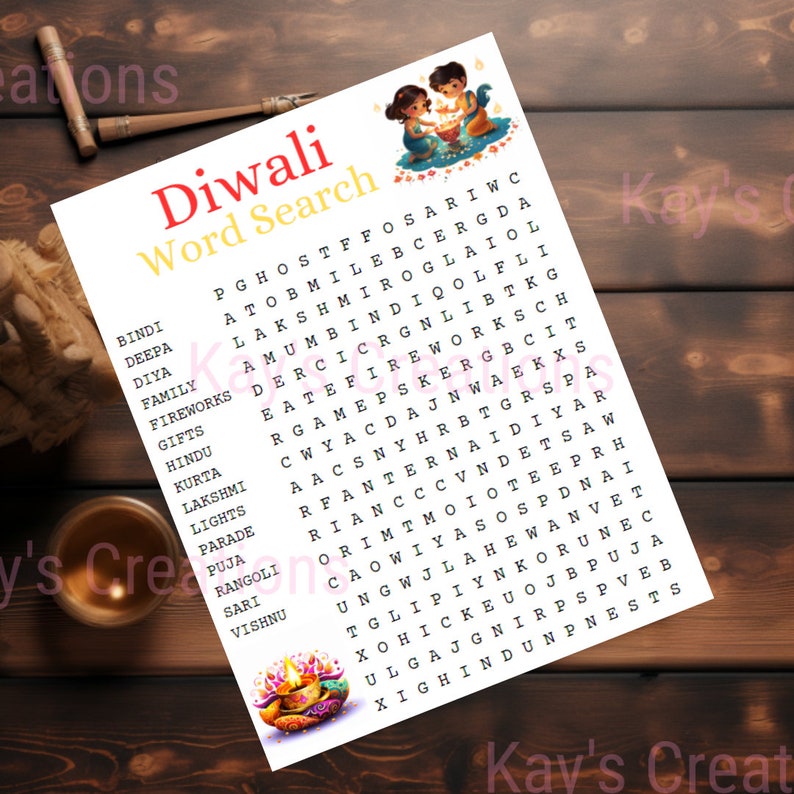 Diwali/hindu Festival of Lights Wordsearch Printable - Etsy