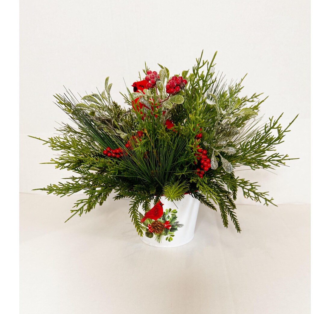 Winter Centerpiece With Cardinal, Tabletop Decoration, Winter Decor ...