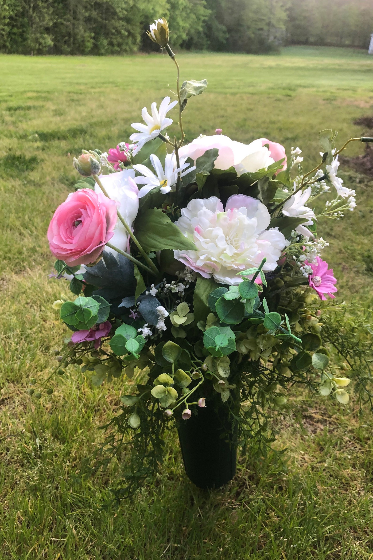Cemetery Cone Flowers for Grave Gravesite Cone Cemetery | Etsy
