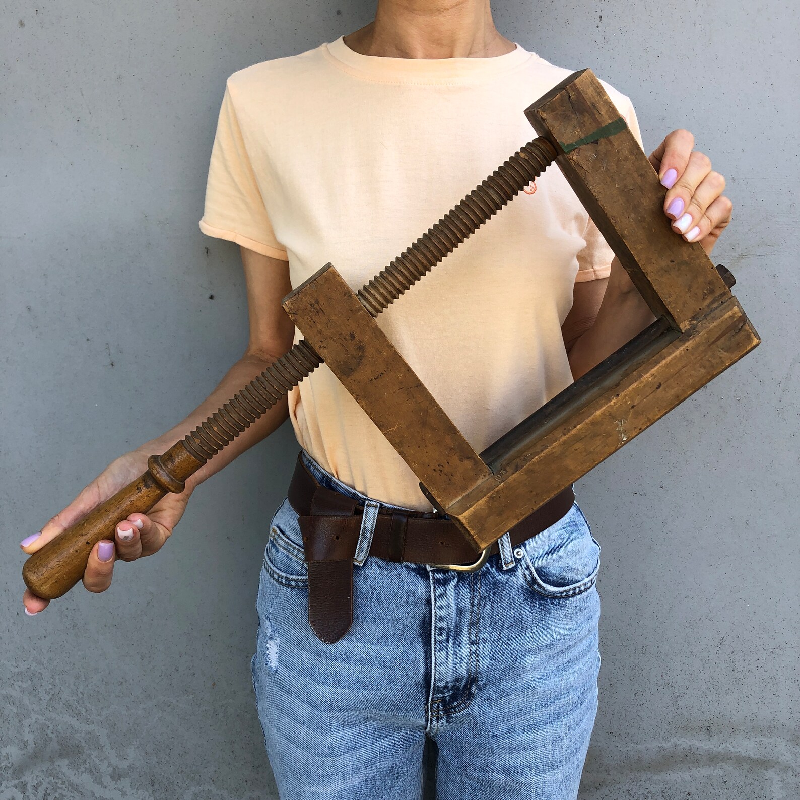 Vintage Carpenter's Clamp, Large Clamp, Wood Screw Clamp, Carpentry ...