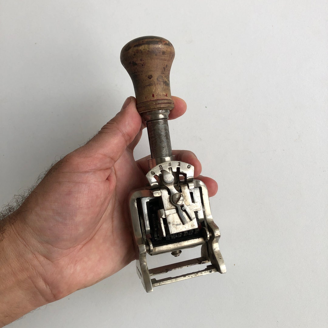 Vintage Numbering Machine, Mechanical Sequential Numbering, Stamp ...