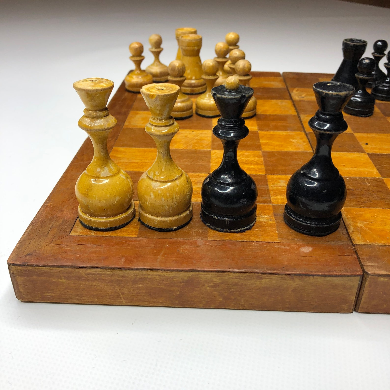 Vintage Chess Chess Board 31cm x 31cm Old Wooden Chess | Etsy