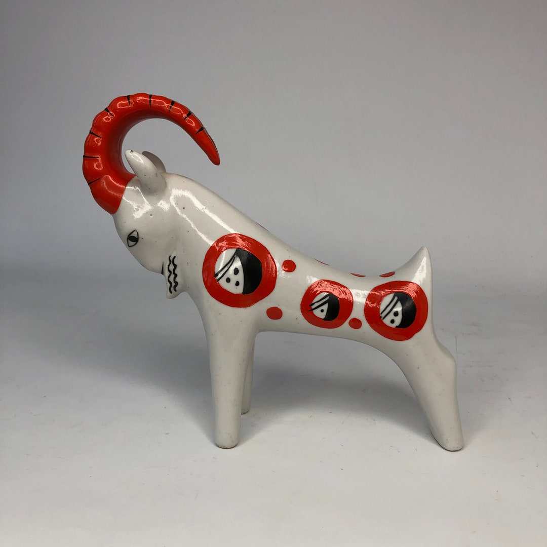 Vintage Porcelain Figurine "goat", Figurine Goat, Art Deco, Gzhel ...