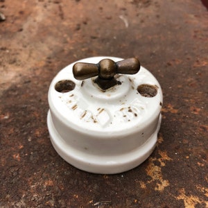 Antique Electrical Switch, Porcelain Switch, Mechanical Rotary Switch ...