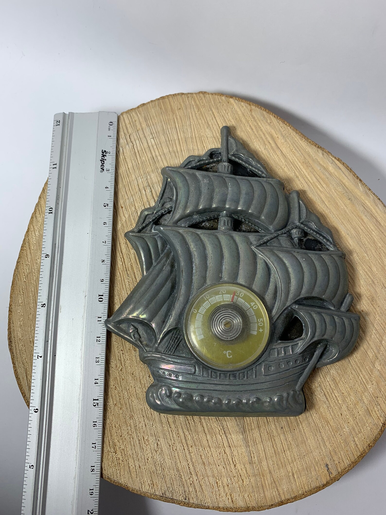 Vintage Wall Sailing Ship Thermometer, Desktop Thermometer, Celsius ...